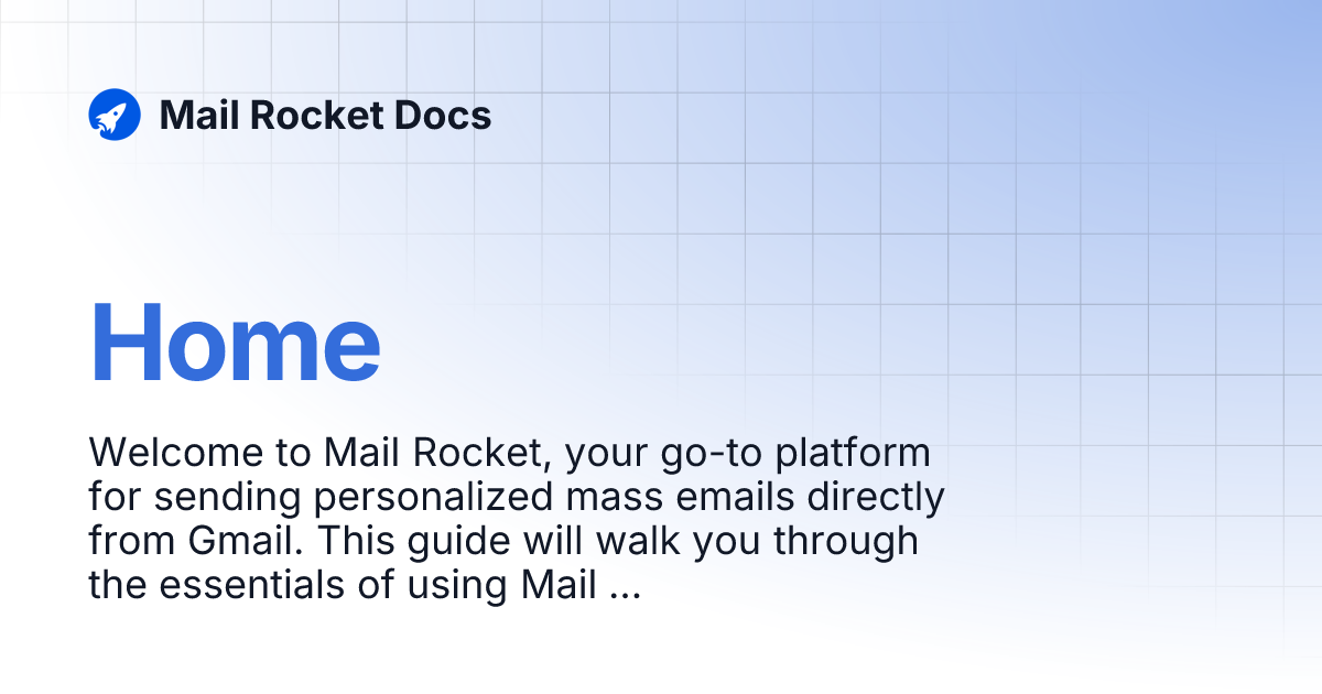 Home | Mail Rocket Docs